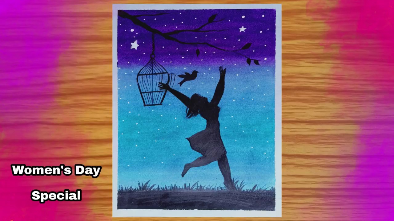 Women's Day Drawing | How to Draw Women's Day Drawing - step by step ...