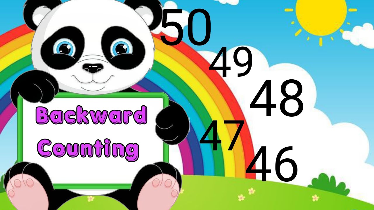 50 to 1 Backward Counting with Number Name - YouTube
