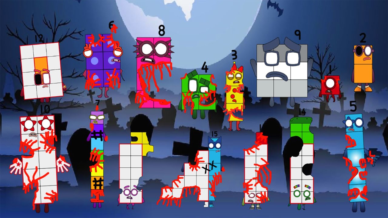Numberblocks Full Season Numberblocks Band 1 To 15 But Zombies YouTube