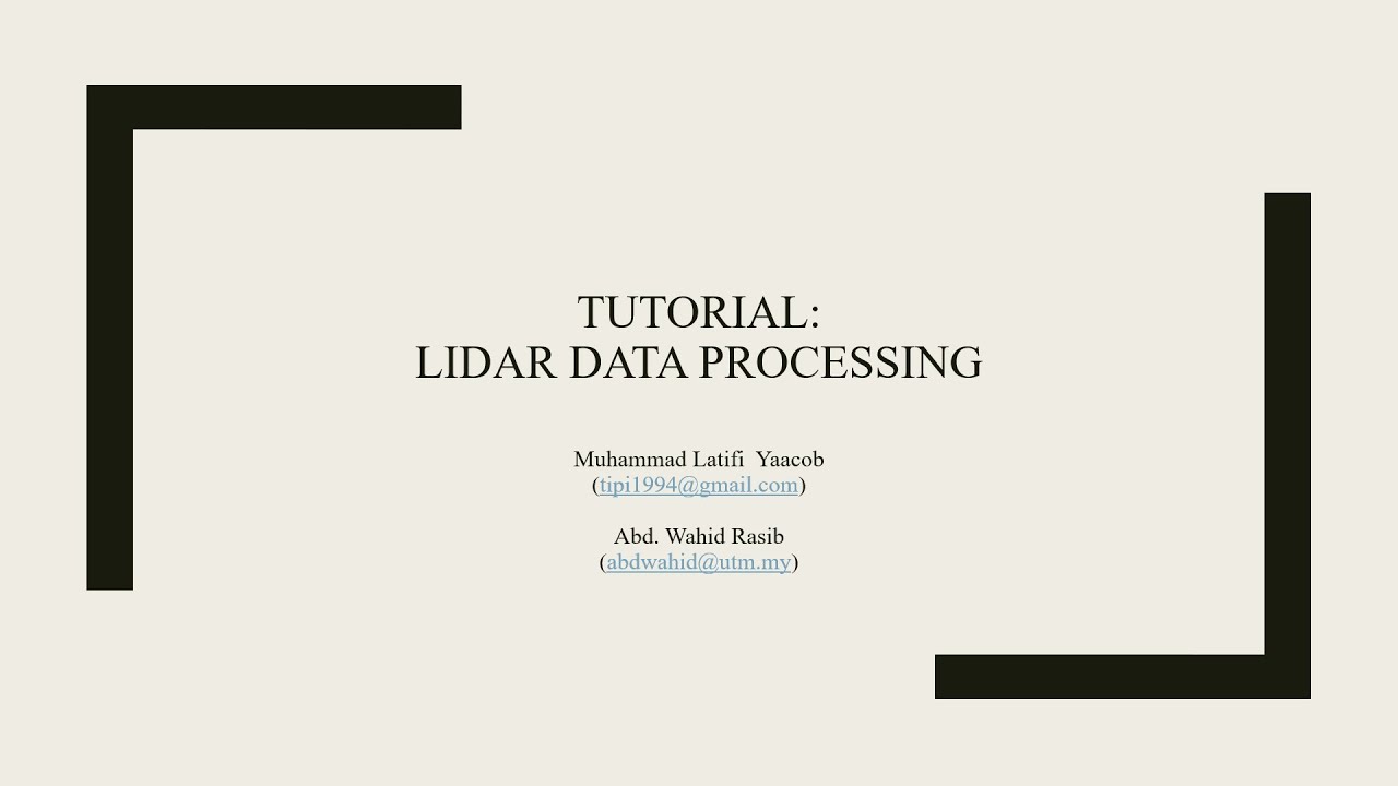 LIDAR Data Processing - YouTube