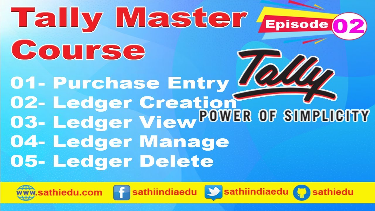 Free Tally Master Course Episode 02 : Sathi India Education - YouTube
