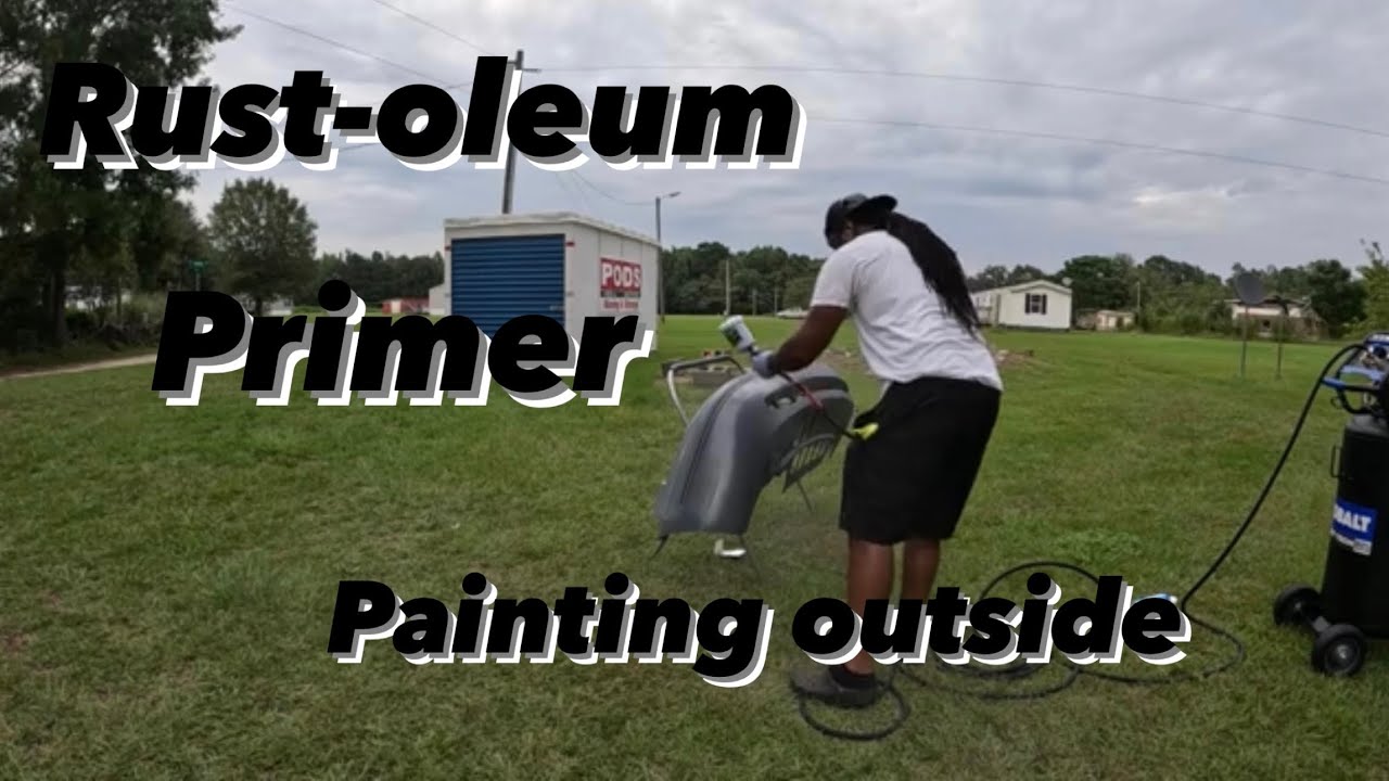 First time painting using rust oleum primer#rustoleum #painting - YouTube