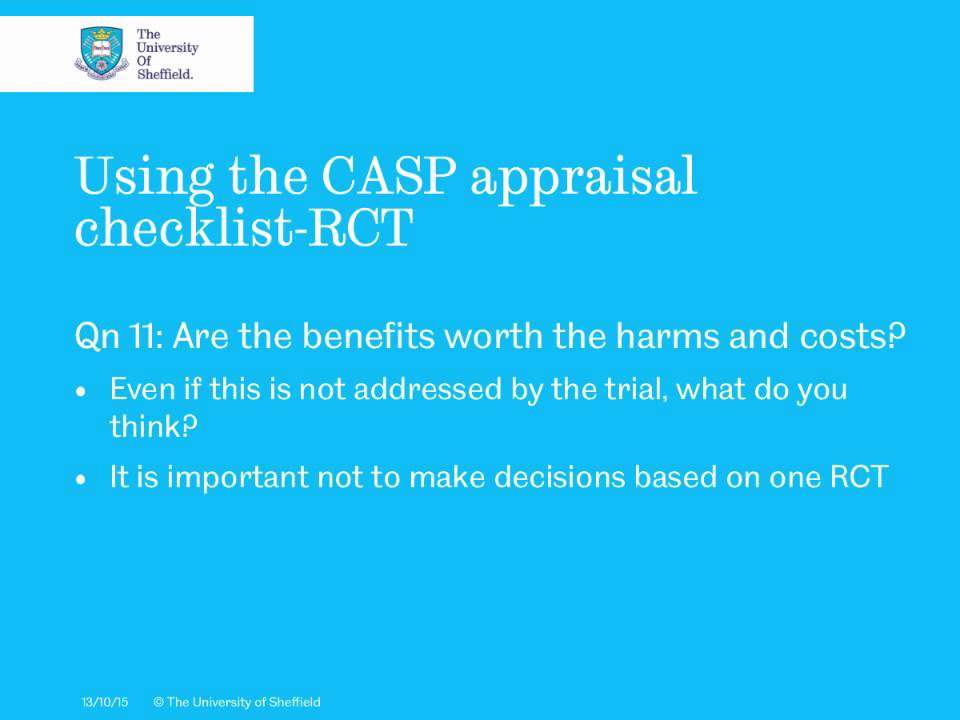 Critical Appraisal with CASP Part 5 - YouTube