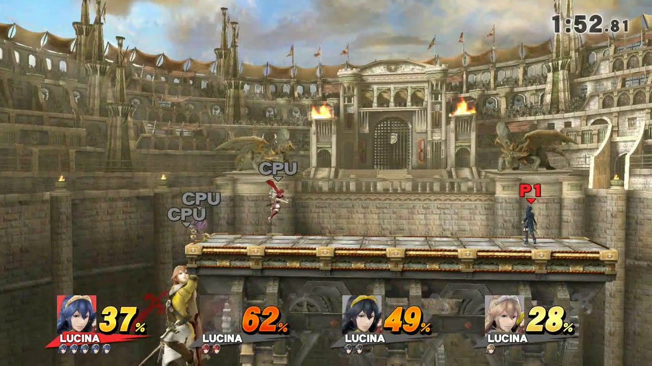 Giant Lucina Battle On SSB4 - YouTube