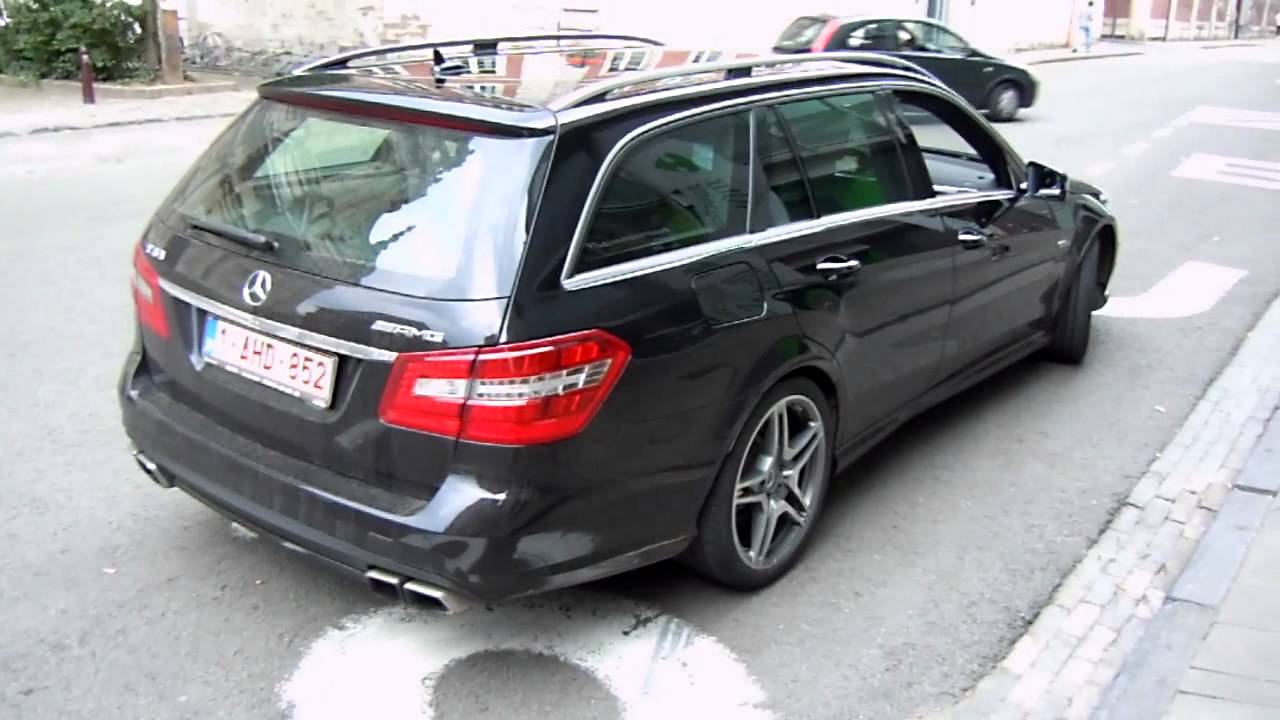 Mercedes-Benz E63 AMG S212 revving & driving away - YouTube