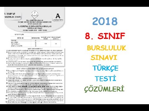 2018 8. SINIF BURSLULUK SINAVI TÜRKÇE TESTİ ÇÖZÜMLERİ