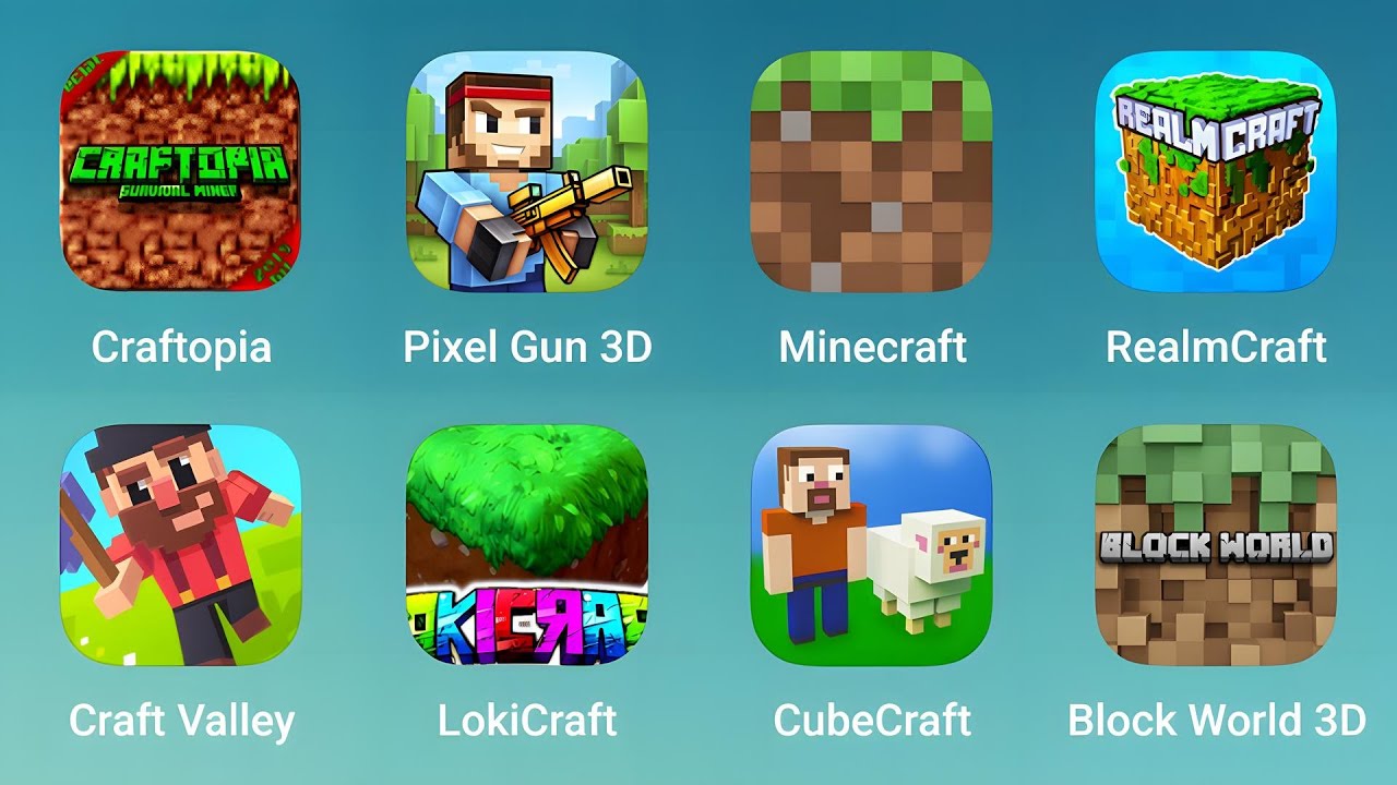 Craftopia, Pixel Gun 3D, Minecraft, RealmCraft, Craft Valley, Lokicraft ...