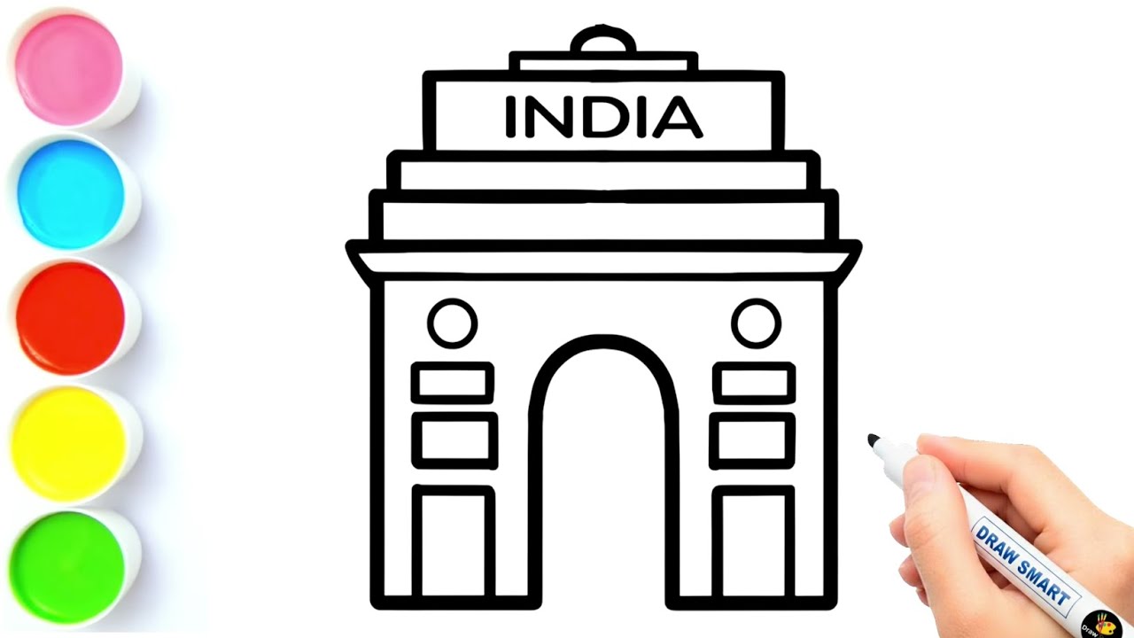 How to Draw India Gate | India Gate Drawing | Drawing India Gate ...