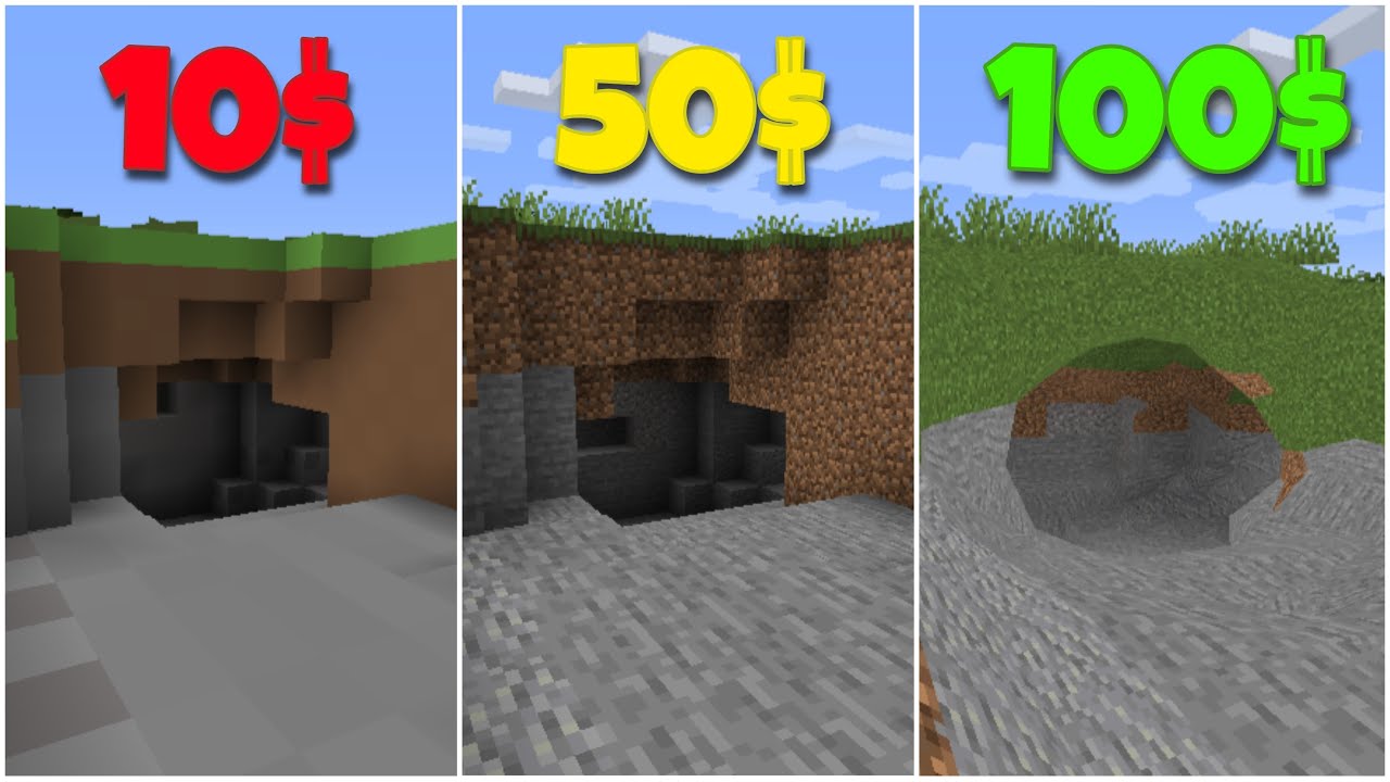 minecraft for 10$ vs 25$ vs 50$ vs 75$ vs 100$ - YouTube