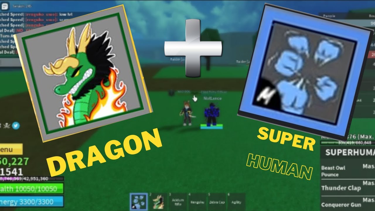 Dragon + SuperHuman Easy To Hard Combo - Roblox - YouTube