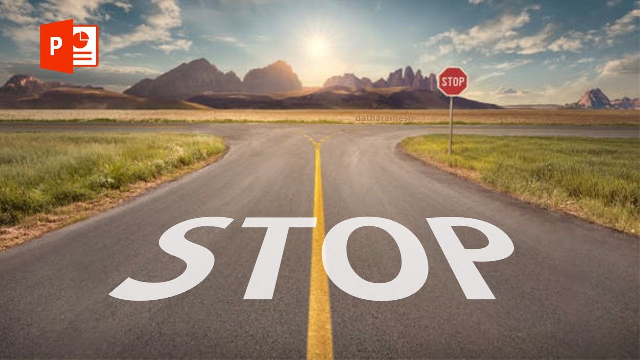 Perspective Text In PowerPoint | Text on Road - YouTube