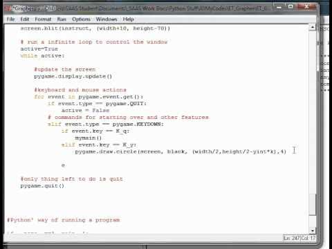 Python-Pygame Lesson: My Grapher (pt 8) change grid size - YouTube