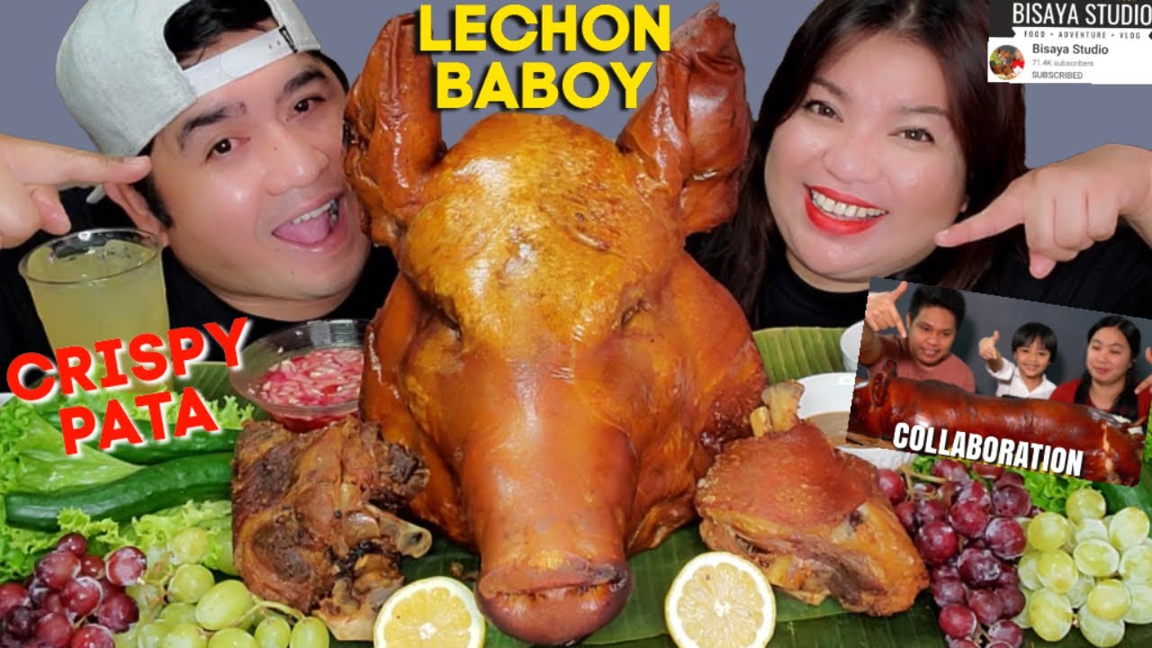 LECHON ULO NG BABOY MUKBANG + CRISPY PATA | SPECIAL COLLABORATION WITH ...