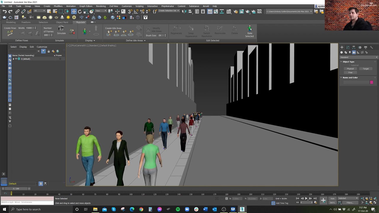 Add people to a streetscape scene in 3ds Max using Populate - YouTube