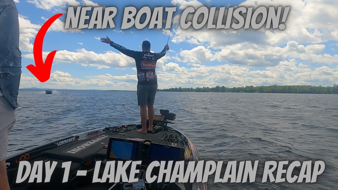 Near Boat Collision In Lake Champlain Bass Tournament! Day 1 Recap ...