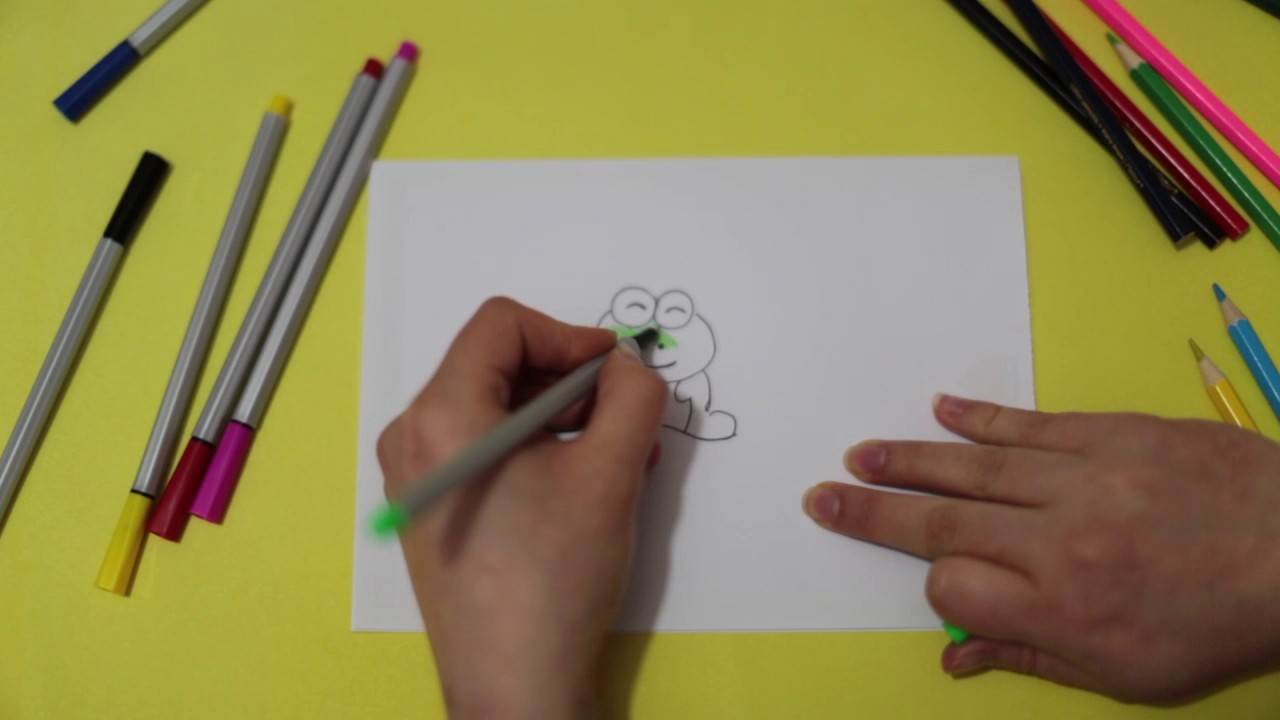 Kurbağa Çizimi | Frog Draw | Rhymes For Children | Basic Draw | Learn ...