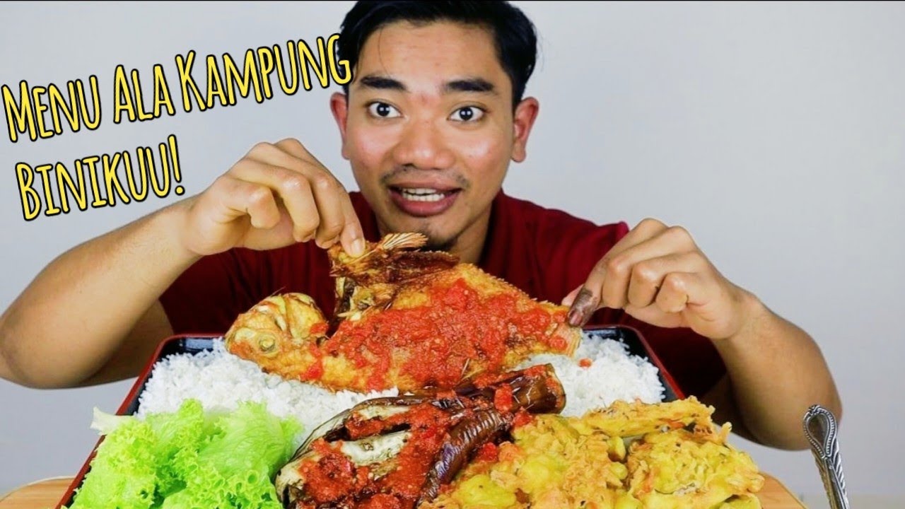 Menu Ala2 Kampung Bini Aku, Terung Bakar Sambal, Bakwan (Mukbang ...