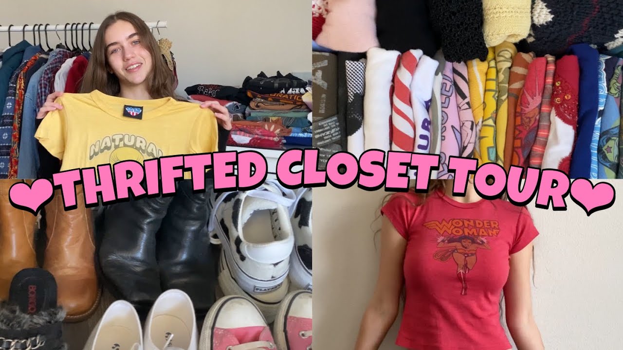*Thrifted* Closet Tour (pt.1 graphic tees & y2k baby tees) - YouTube