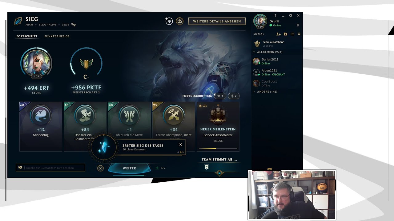 League of Legends | ARAM | Volibear | C- | Sieg | w/friends | 21.04. ...