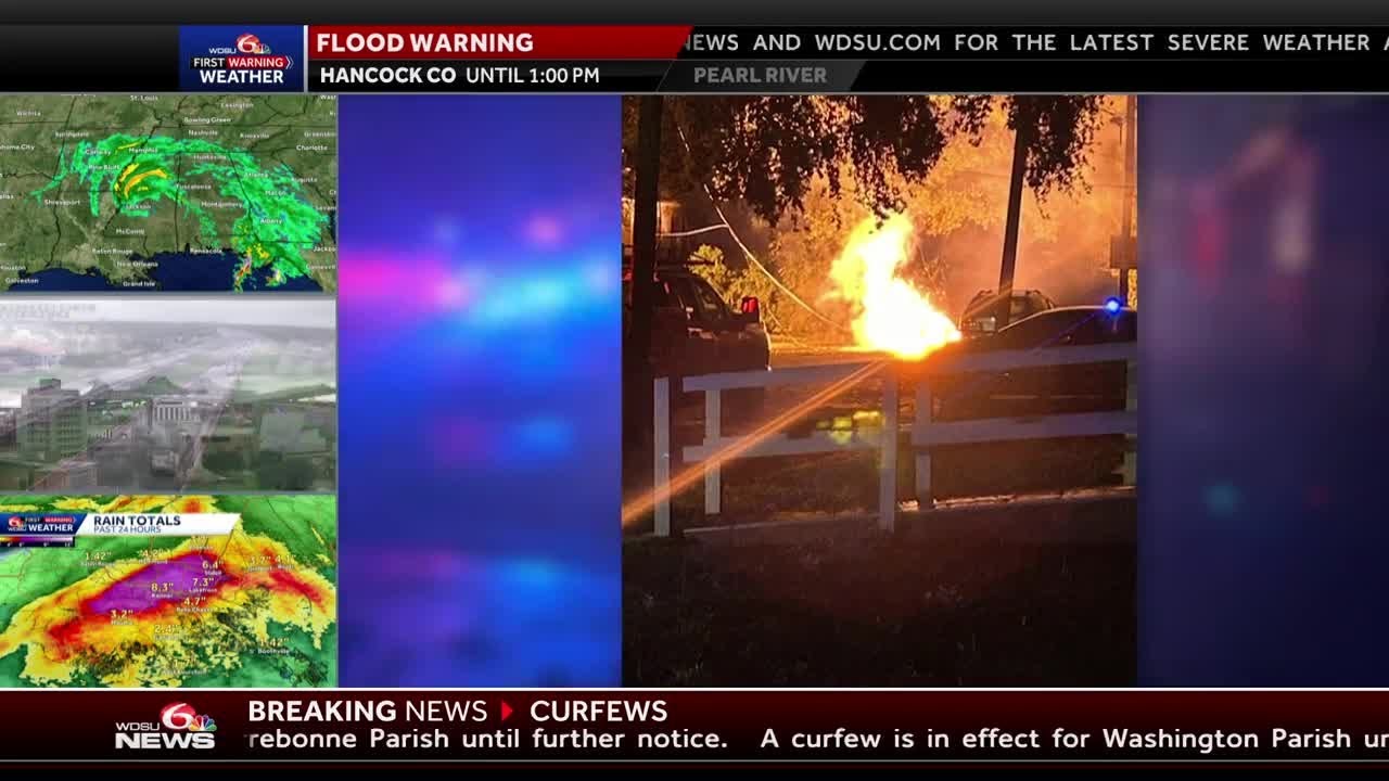Downed powerline causes street to catch fire in Gentilly - YouTube