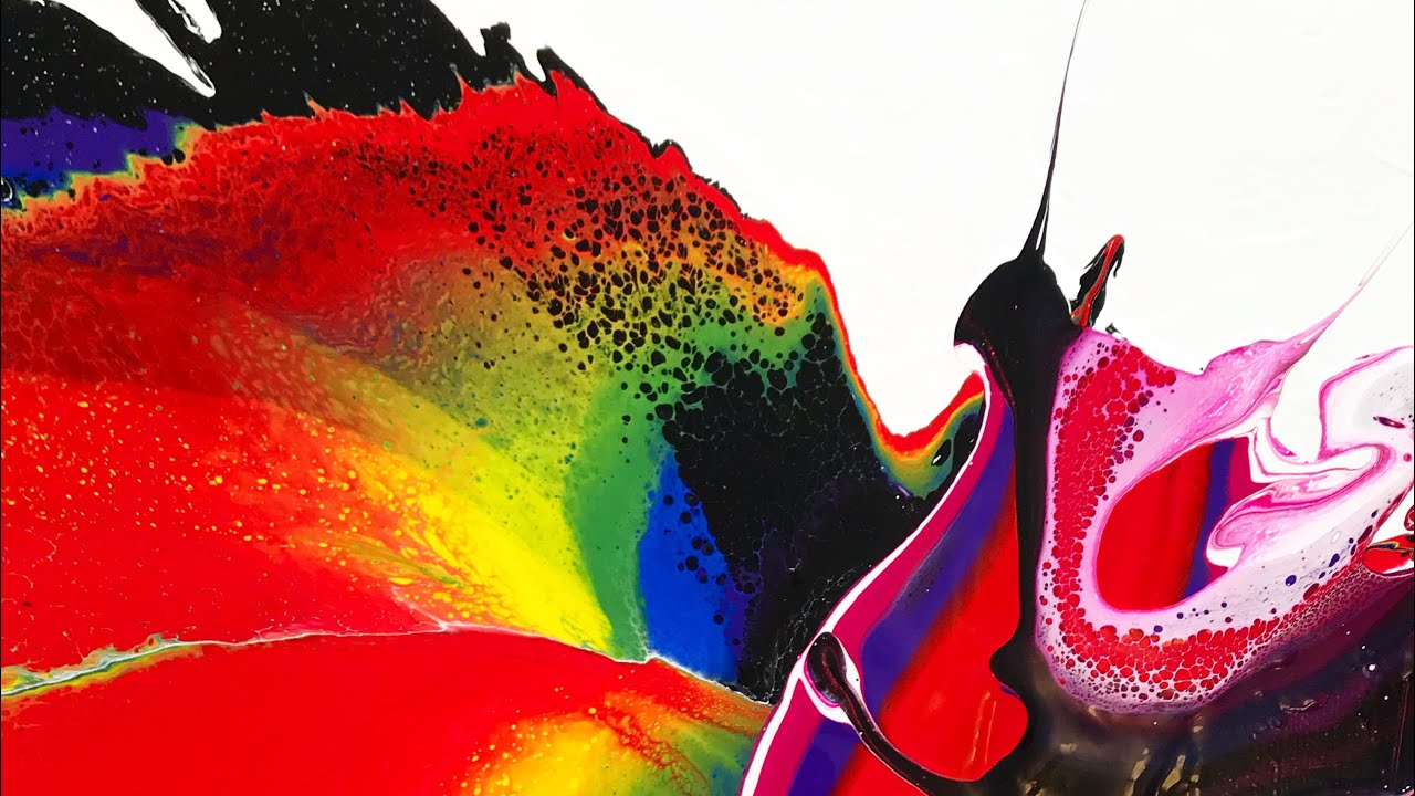 “Papillon” Fluid acrylic spin art with cells - YouTube