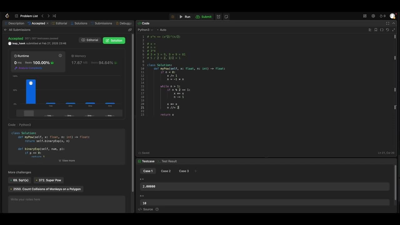 Pow(x, n) - Leetcode #50 - YouTube