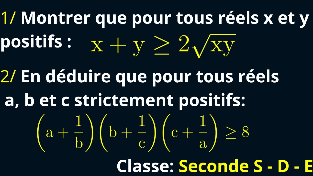Calcul dans R: Montrer que pour tous réels a, b et c strictement ...
