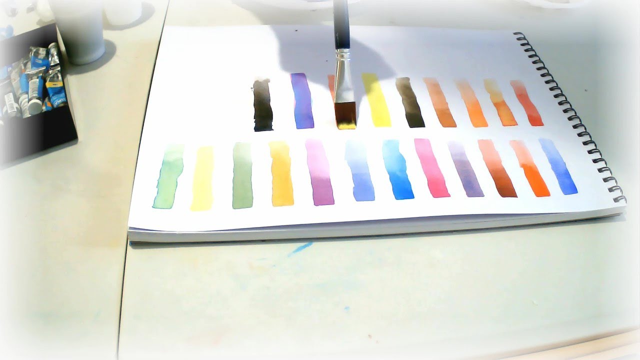 Cómo mezclar colores con acuarela. Cómo oscurecer y aclarar. - YouTube