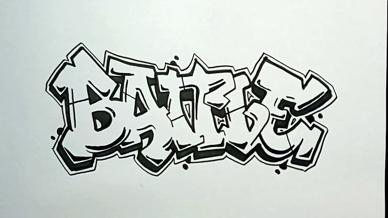 How to Draw GRAFFITI LETTER 'BATTLE' - YouTube