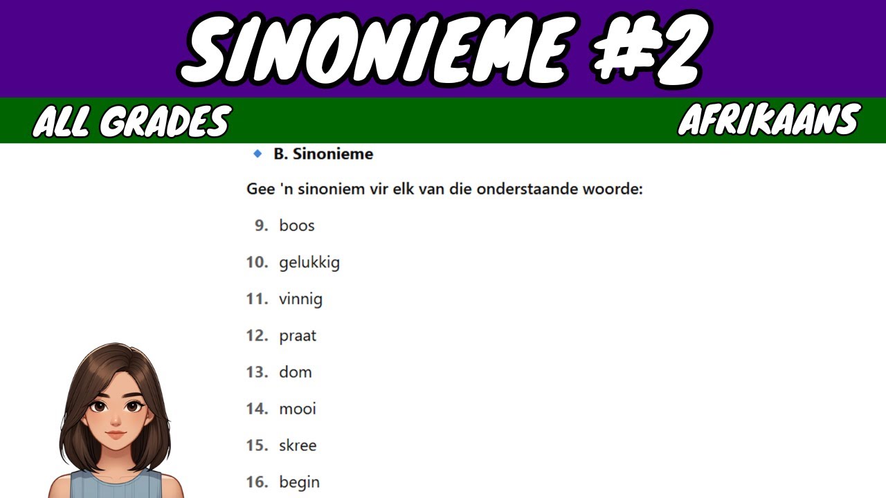 Sinonieme #2 | Afrikaans FAL - YouTube