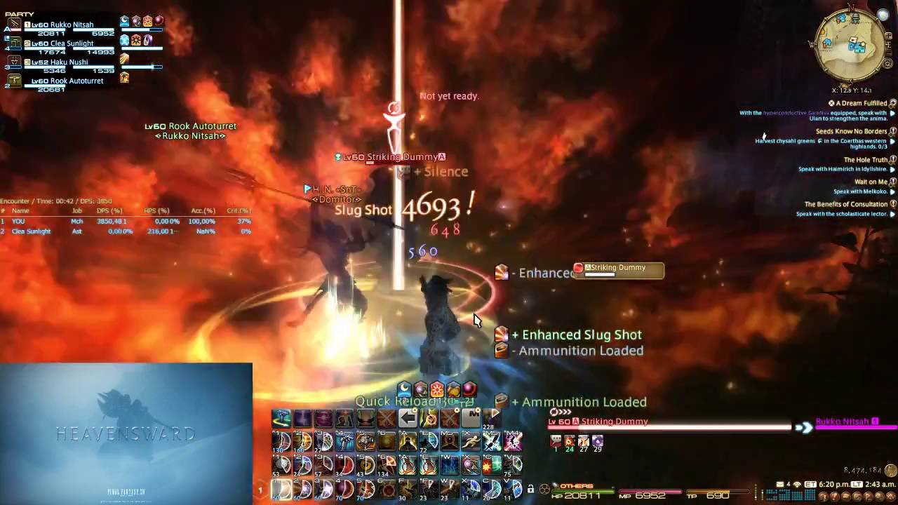 [FFXIV 3.4] MCH opener parse 5568 DPS - Wildfire 19304 - YouTube