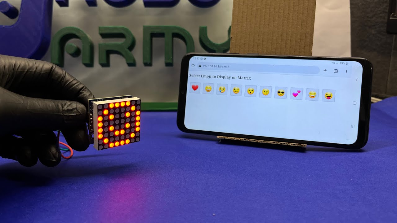 DIY Emoji Display Using ESP32 & LED Matrix | Change Faces via Wi-Fi ...