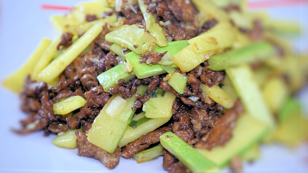 Chinese Pork & Courgette Stir Fry (Asian Style Cooking Recipe) - YouTube