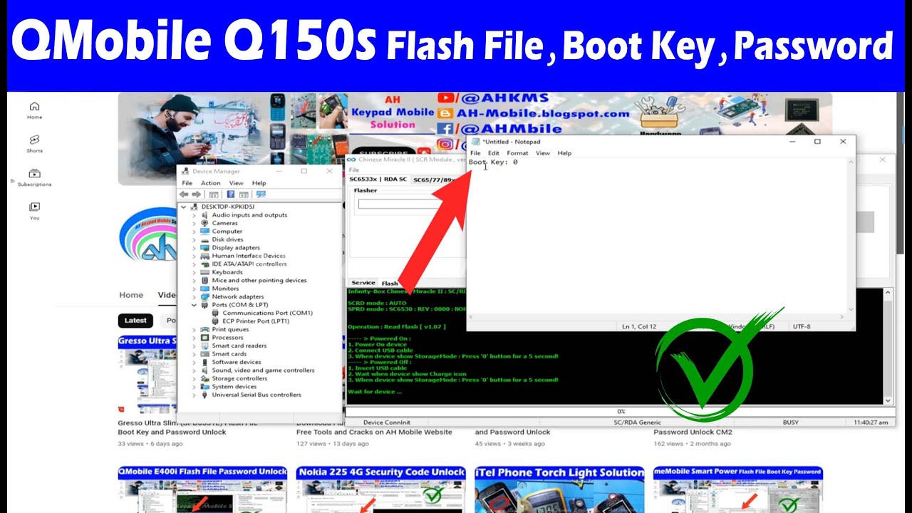 QMobile Q150s Coolsand/RDA Flash File, Boot Key and Password Unlock - YouTube