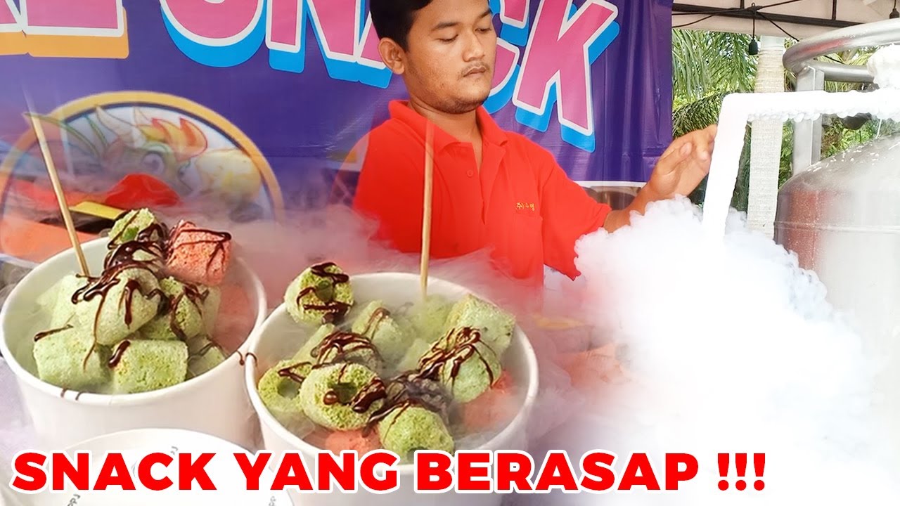 KOREAN PONG PONG SNACK SMOKE IN SAMBAS | INDONESIAN STREET FOOD - YouTube