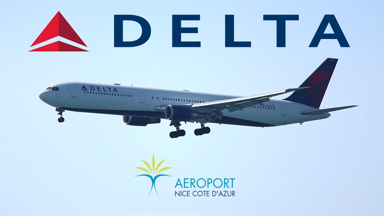 Delta Air Lines Boeing 767-400 landing @ Nice Airport - YouTube