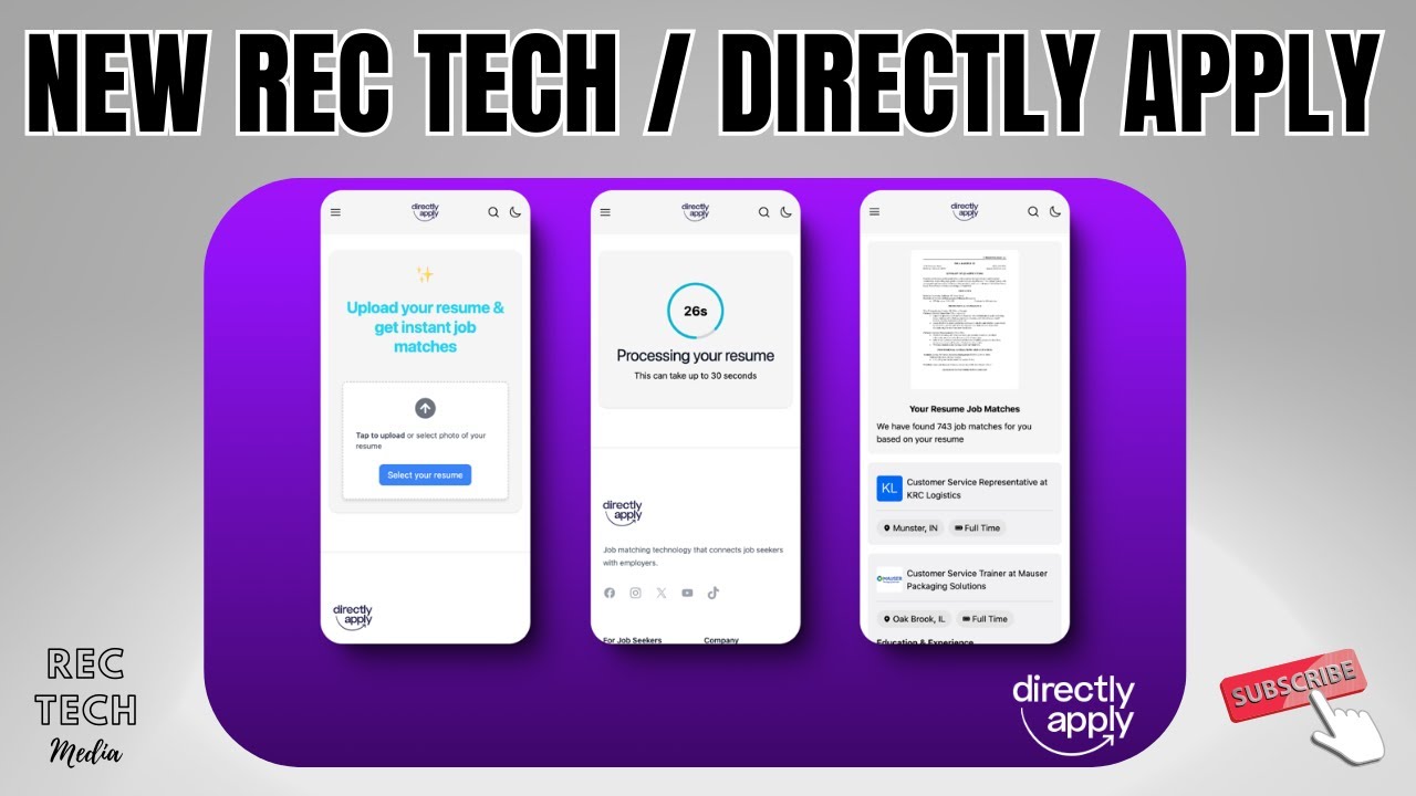 DirectlyApply Launches New Job Matching Technology - YouTube