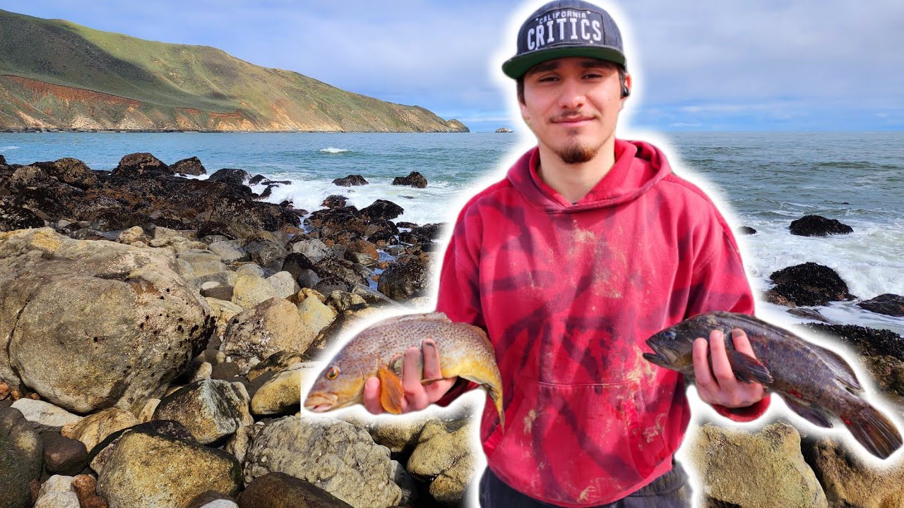 My Brother's EXCITEMENT Catching His FIRST FISH On The California Coast ...