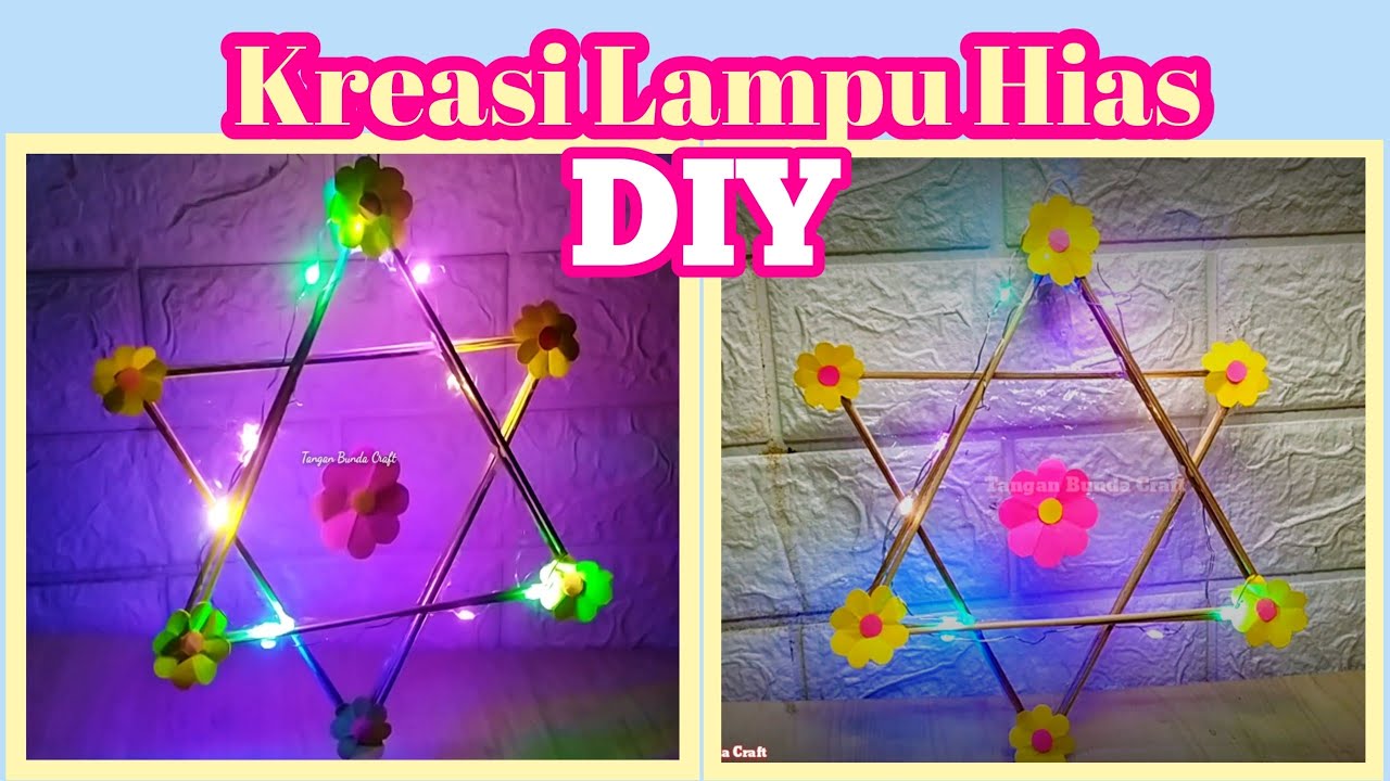 cara membuat lampu kamar tidur aesthetic | diy lampu kamar ala ...