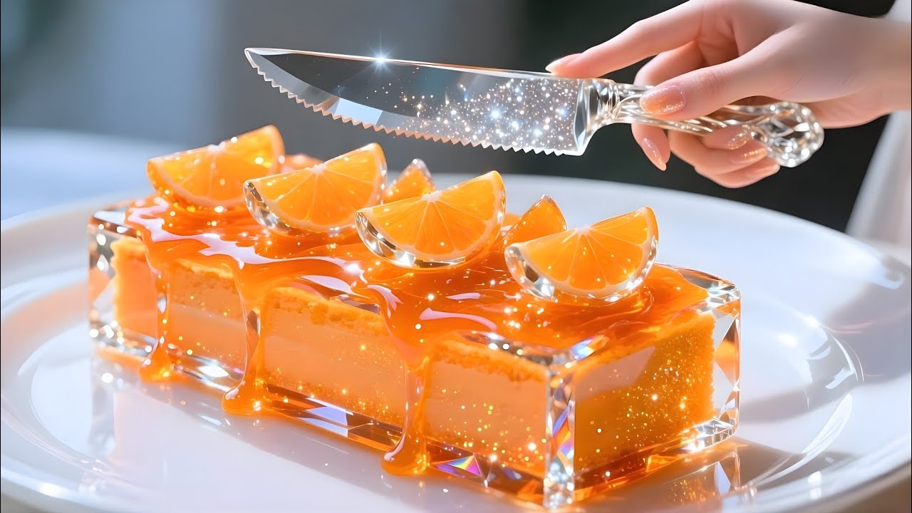 Making GLASS Orange Cake… Completely Out of GLASS 🍊🍰 - YouTube