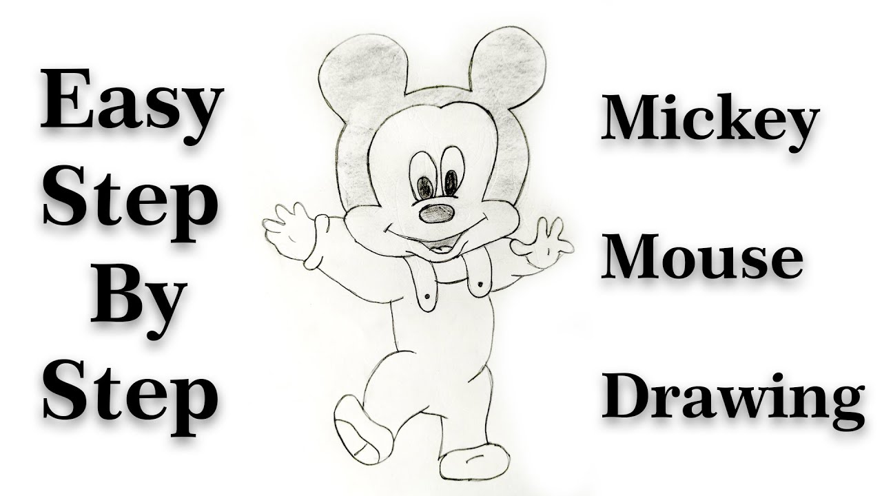 How to Draw Mickey Mouse? || Drawing Mickey Mouse Easy Step By Step ...