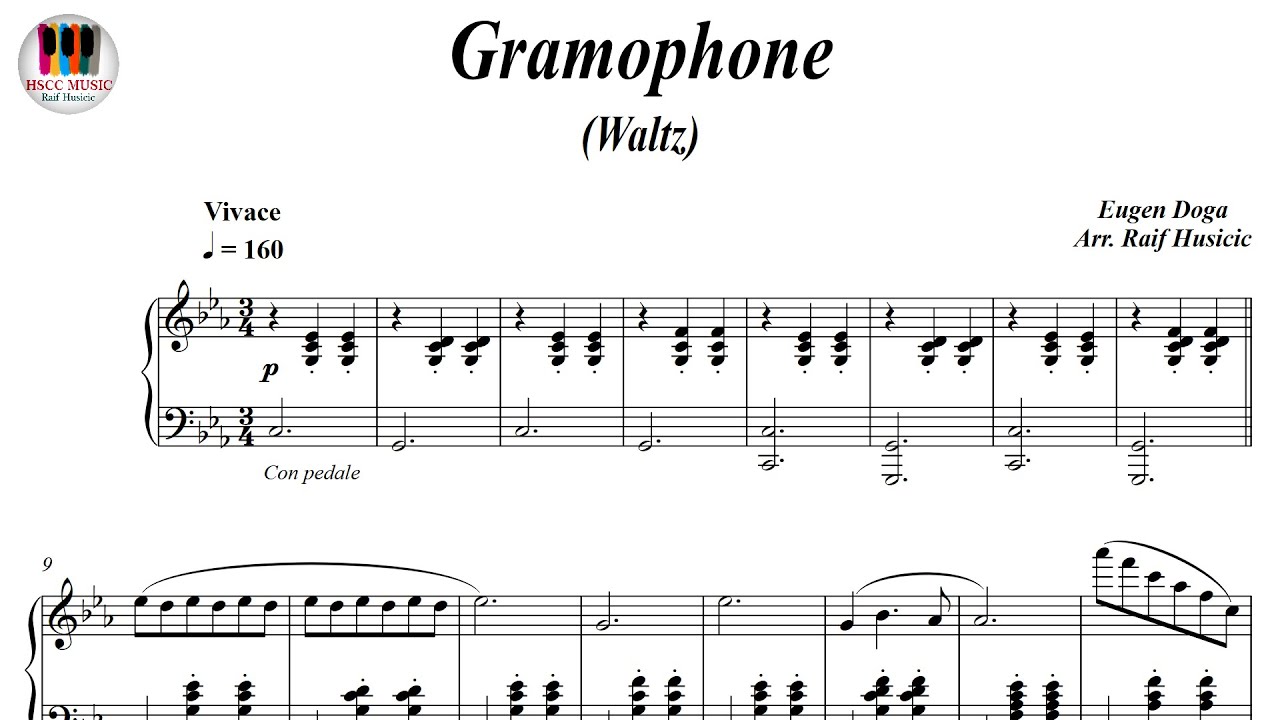 Gramophone, Waltz - Eugen Doga, Piano Sheet Music - YouTube