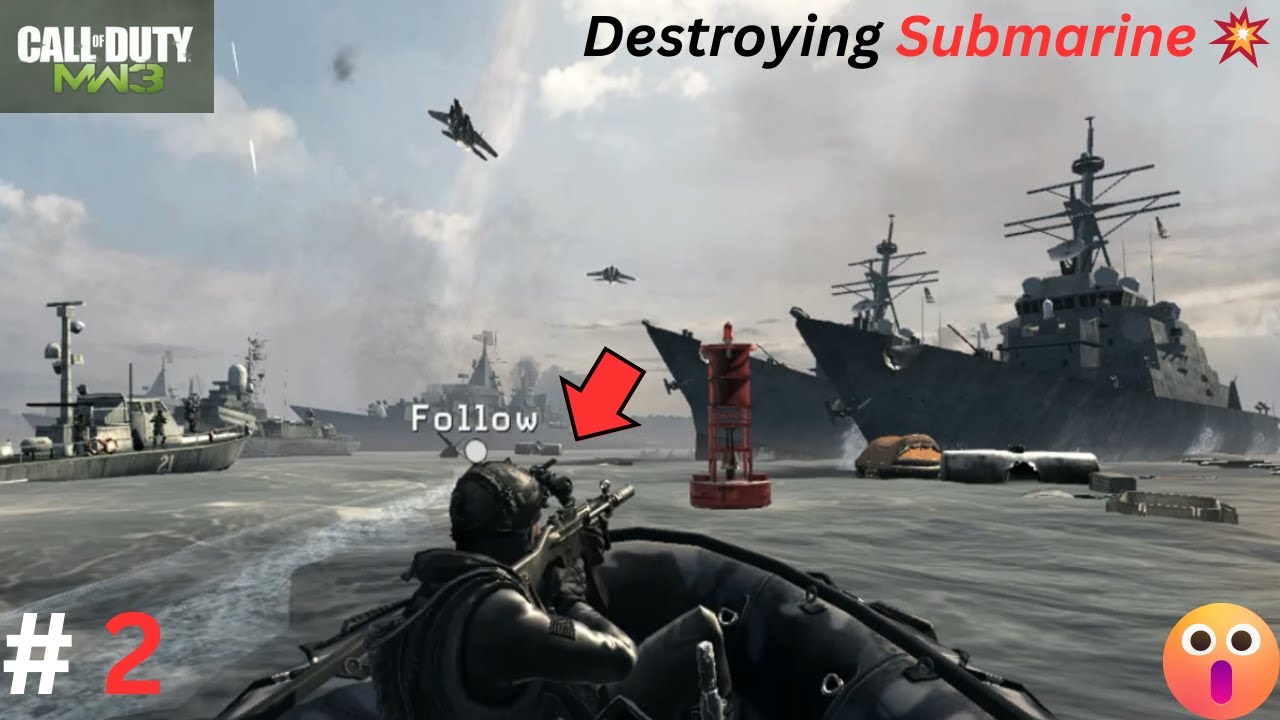 Destroying Submarine COD Modern Ware Fare 3 Gameplay Walk through ...