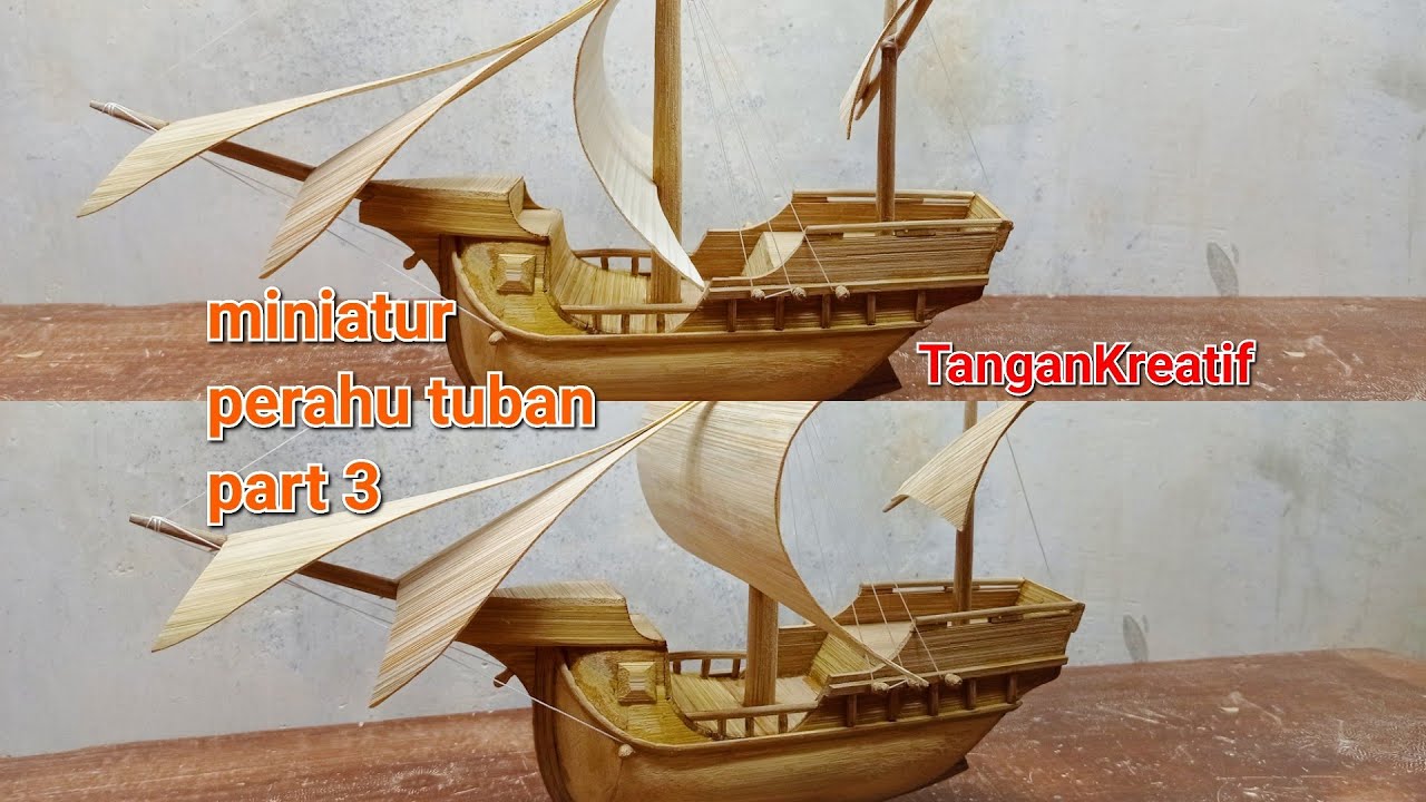 tutorial on making the latest model boat miniature || tutorial miniatur ...