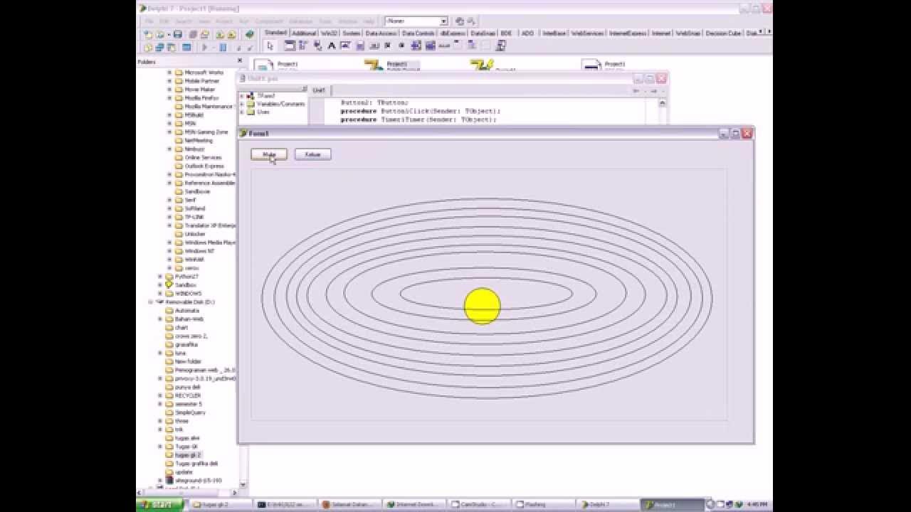 Tutorial delphi 7 - animasi solar system pada grafika komputer - YouTube