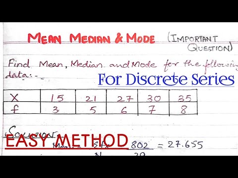 Statistics - Mean Median Mode || For Discrete Series - YouTube