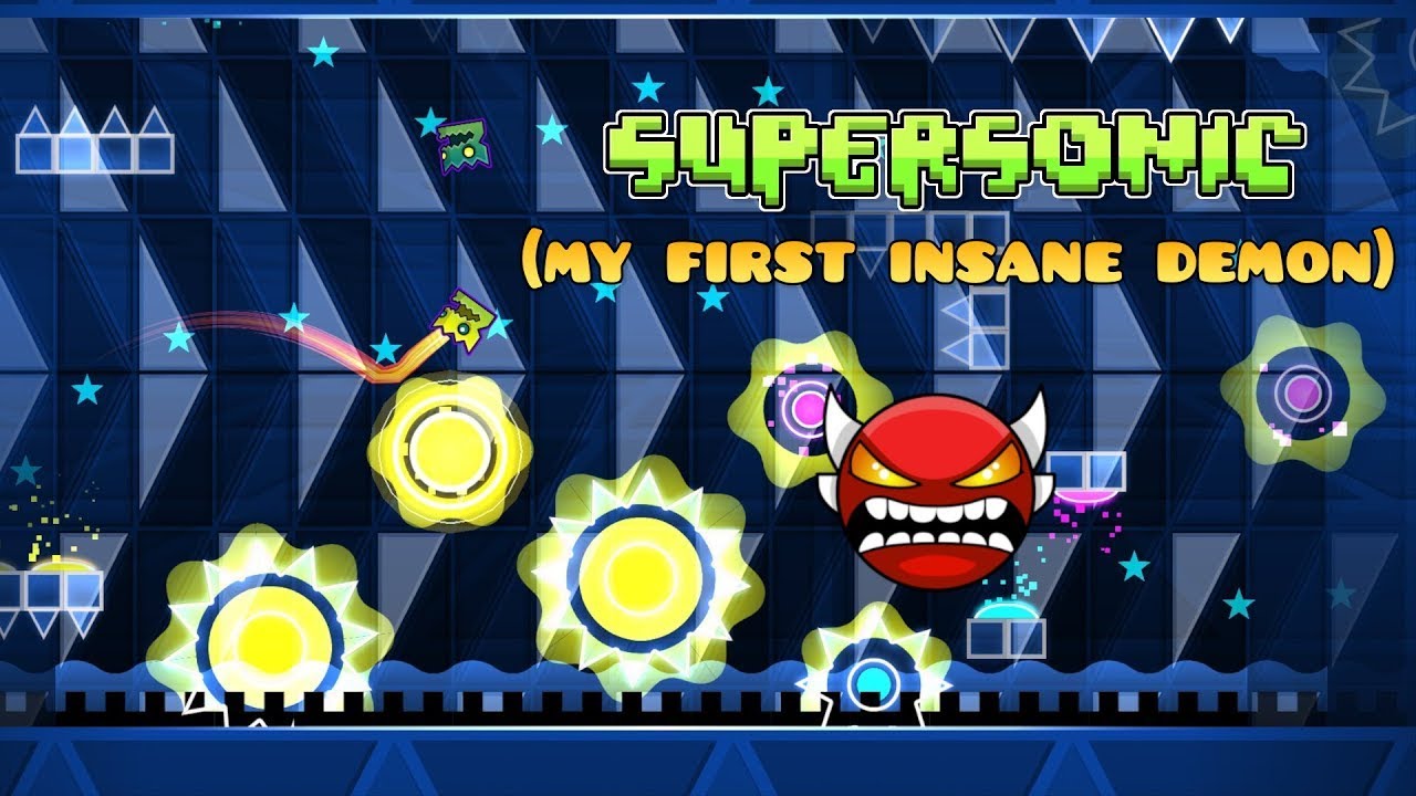 SUPERSONIC GEOMETRY DASH 100% WITH MIC ON - YouTube
