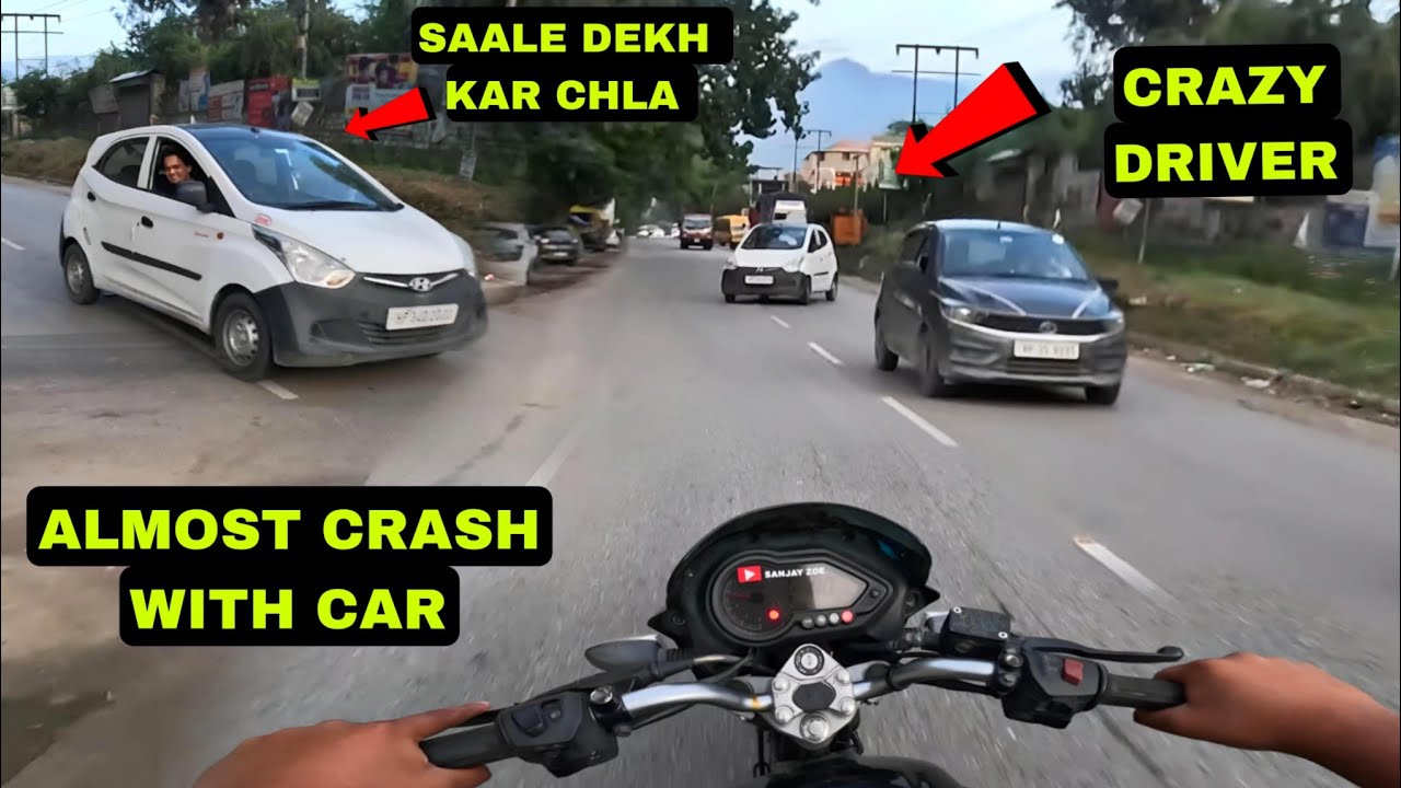 Almost Crash with Hyundai Eon Car 🥵 Crazy Driver in Himachal Pradesh ...