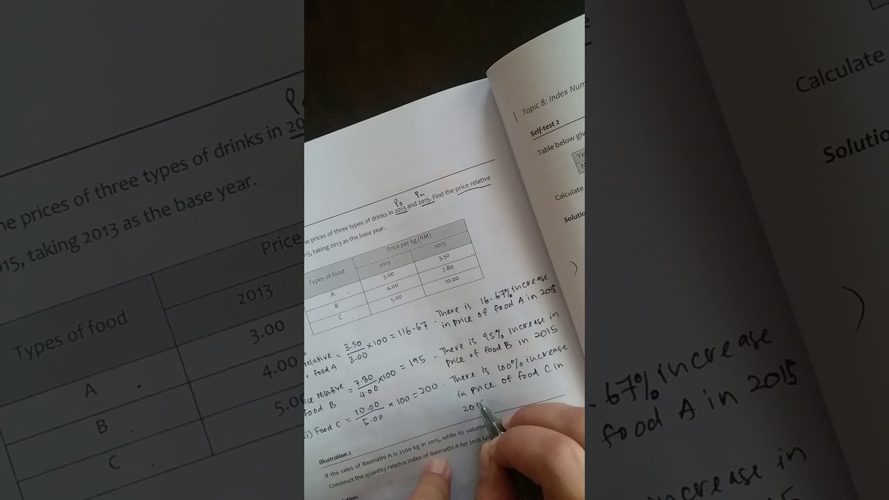 Price relative and Quantity relative index number - YouTube
