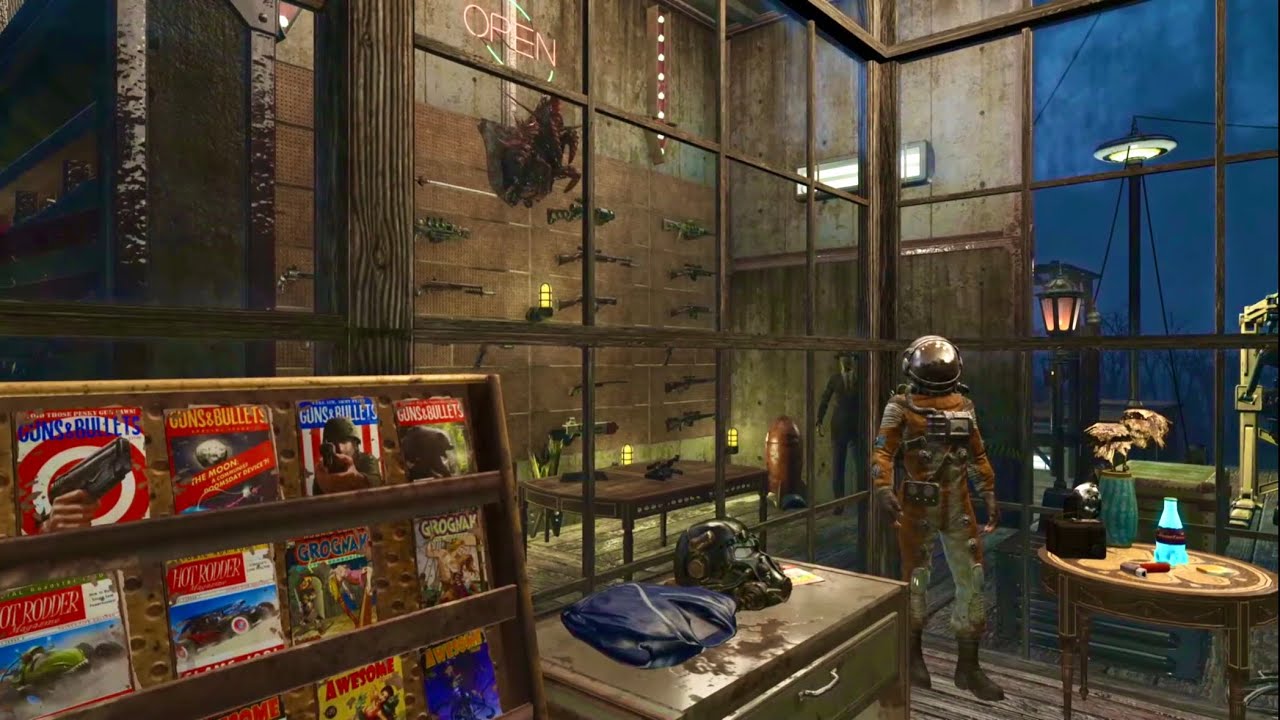 Fallout 4 Sanctuary Hills Build tour by night Ps5 gameplay No mods ...